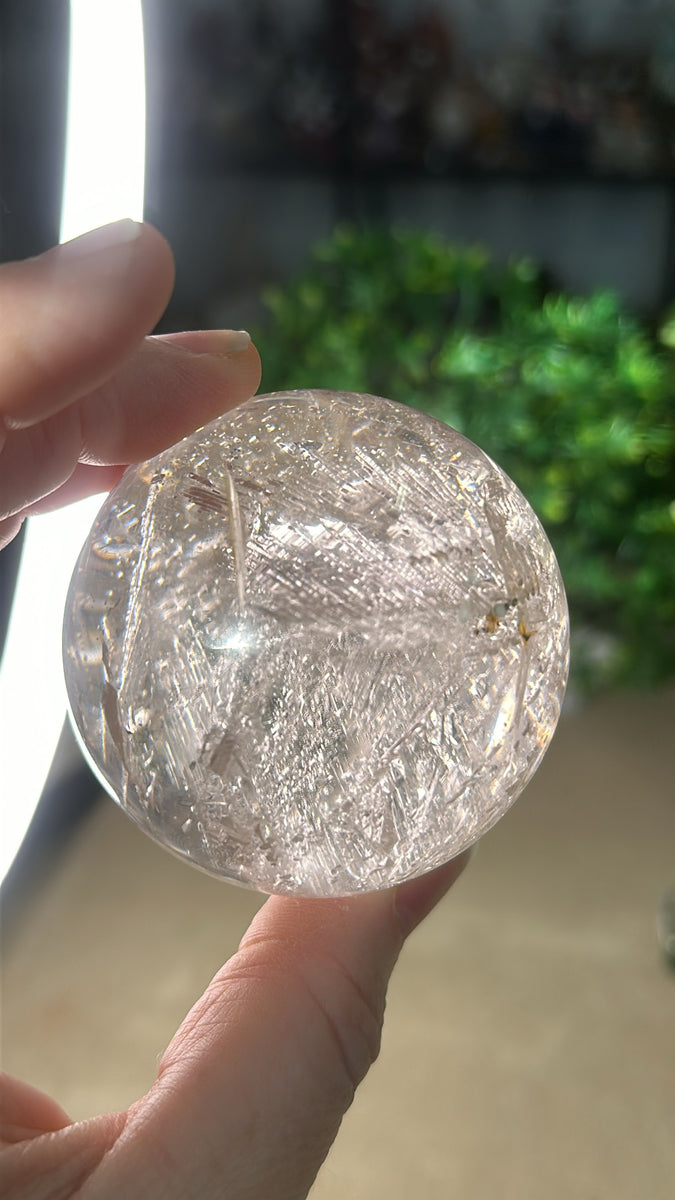 Skeletal Quartz Enhydro Sphere – Infinity Crystals by Moana