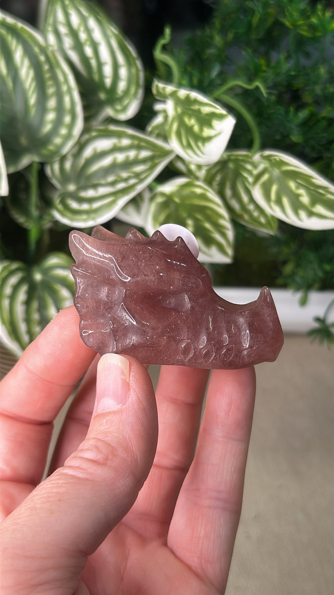 Strawberry Quartz Dragon Head – Infinity Crystals by Moana
