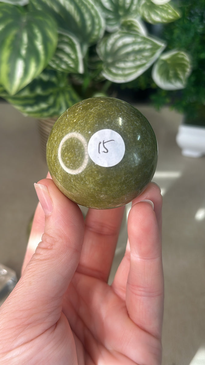 Green Jade Spheres – Infinity Crystals by Moana